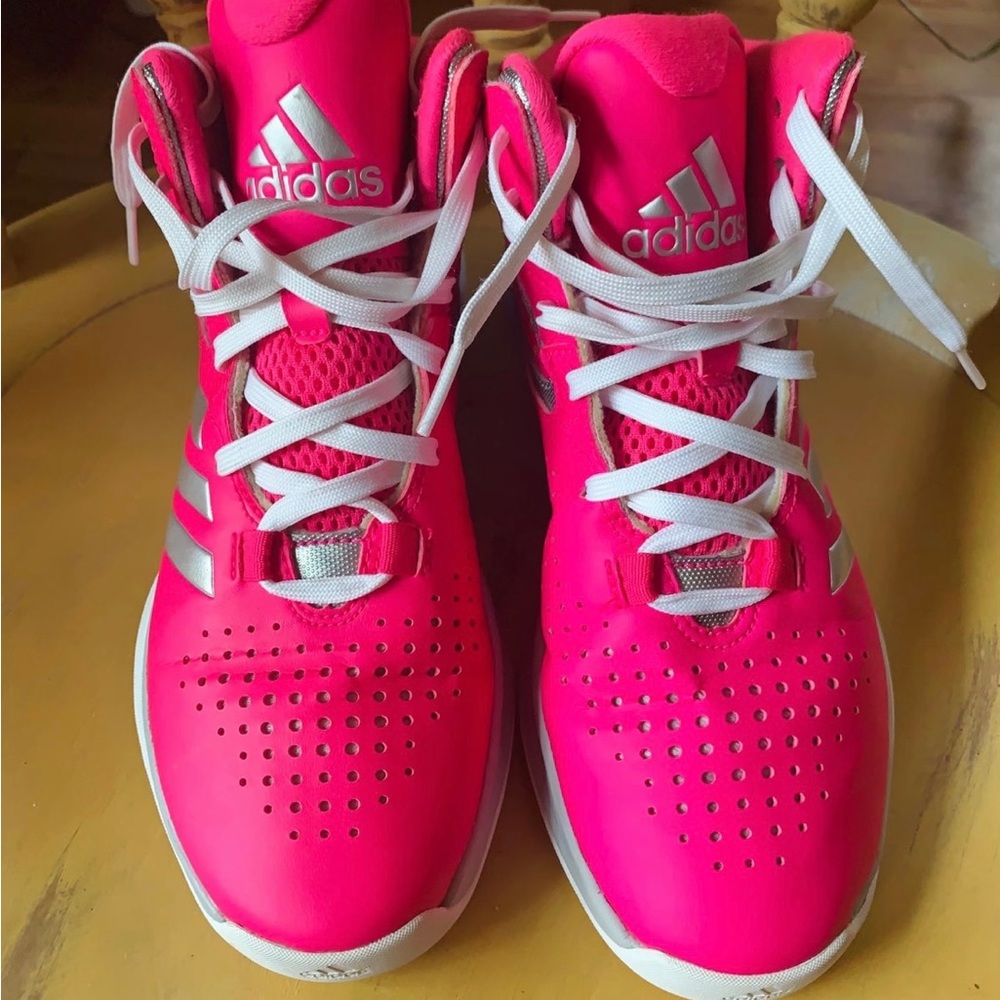Women's Pink Adidas High Top Sneakers Size Us 5 1/2 (… - Gem